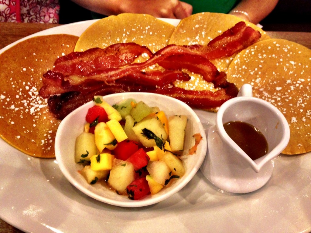 I had the chorizo and cheese pupusas with fried eggs, and HB had the ...